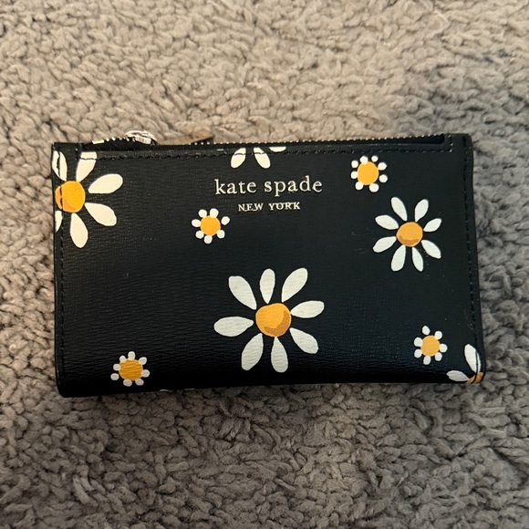 kate spade | Bags | Kate Spade Black Wallet With Floral Design | Poshmark